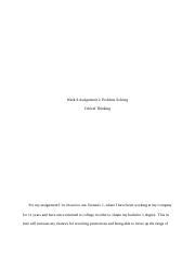 PHI210 Week 9 Assignment 2 Docx Week 9 Assignment 2 Problem Solving