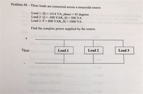 Solved Three Loads Are Connected Across A Sinusoidal Source Chegg