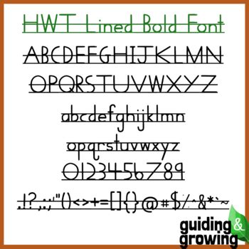 HWT Bold Lined Font Handwriting Without Tears Style By Guiding And Growing