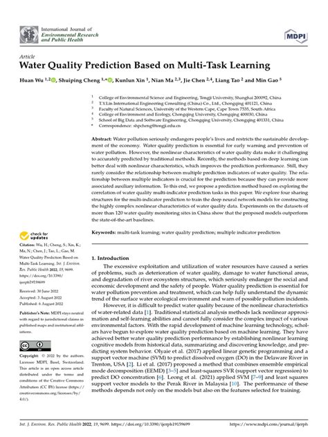 2 Water Quality Prediction Based On Multi Task Learning Pdf
