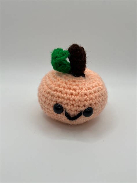 Peach Plushie Crochet Peach Crochet Plushie Etsy