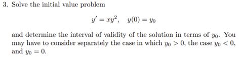 solved 3 solve the initial value problem y ry y 0 yo