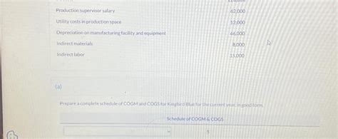 Solved Prepare A Complete Schedule Of COGM Snd COGS For Chegg Com