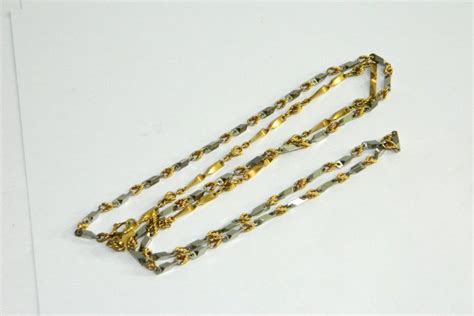 半田店 貴金属 K18 750 Pt850 プラチナ850 白金 イエローゴールド コンビ ネックレス デザインネックレス 切れたネックレス