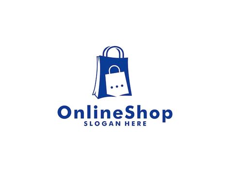 상점 로고 온라인 상점 로고 디자인 템플릿 쇼핑백 로고 기호 아이콘 상점 로고 템플릿 프리미엄 벡터