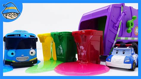 꼬마버스 타요 And 로보카 폴리 액체괴물 변신 어린이를 위한 색놀이 네이버 Tv