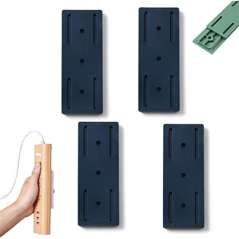 Lot De 4 Supports De Multiprise Auto Adhésifs Pour Prise De Bureau
