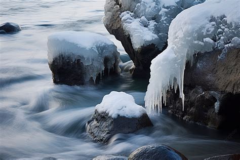 얼음으로 뒤덮이고 물에 잠긴 바위 강원도 겨울 높은 해상도 배경 일러스트 및 사진 무료 다운로드 Pngtree