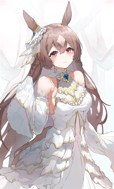 白ドレスのサトノダイアモンドkabedoru的萌袖人物pixiv插画图片 Bobopic