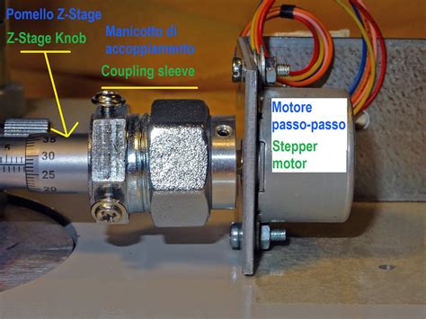 microscope z stage knob controlled by serial dialogue