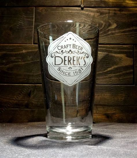 Custom Beer Glasses Personalized Craft Beer Etched Pint Glass Etsy