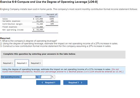 Solved Exercise Compute And Use The Degree Of Operating Chegg