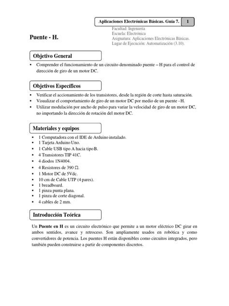 Puente H Tip Descargar Gratis Pdf Transistor Arduino