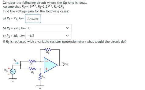 Solved Consider The Following Circuit Where The Op Is Chegg Com