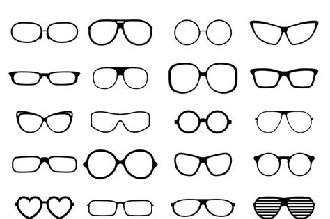 Black Fashion Glasses Silhouette Glasses Fashion Glasses Sketch