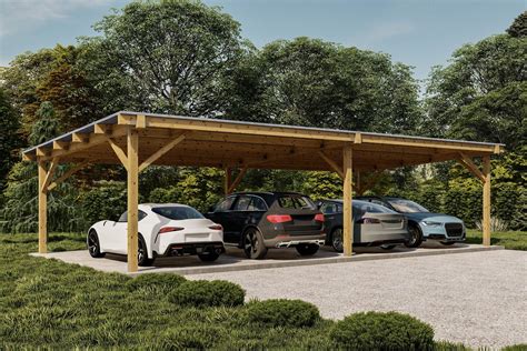 4 Car Carport Plans 18 X 36 Lean To Pavilion Etsy