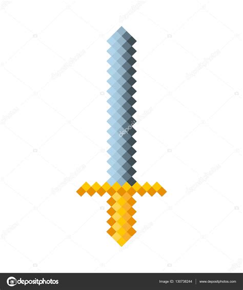 剣ゲームのドット絵アイコン Stock Vector By ©yupiramos 130738244