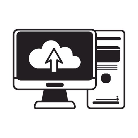 Computer Cloud Computing Data Office Supply Stationery Work Linear Style Icon 13165147 Vector