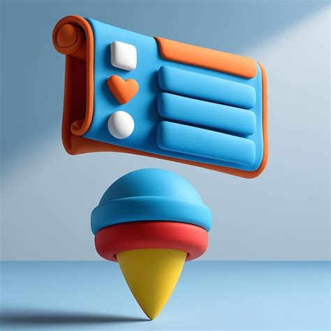 Playful 3d Interface Design With Floating Elements Premium Ai Generated Image