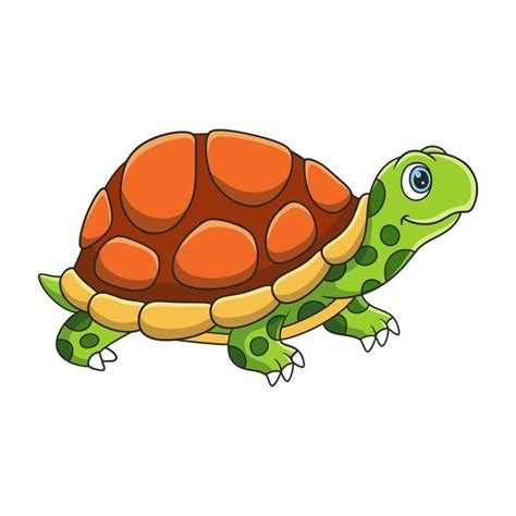 Ilustración De Dibujos Animados Una Tortuga Caminando En Medio De Un