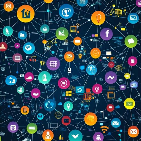 A Digital Illustration Of Social Media Icons Interconnected Symbolizing A Global Network