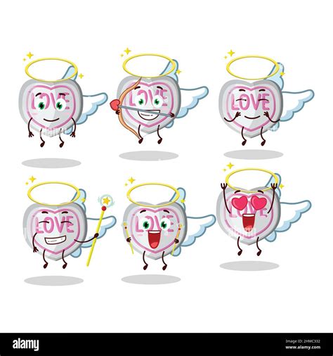 White Love Candy Cartoon Designs As A Cute Angel Character Vector