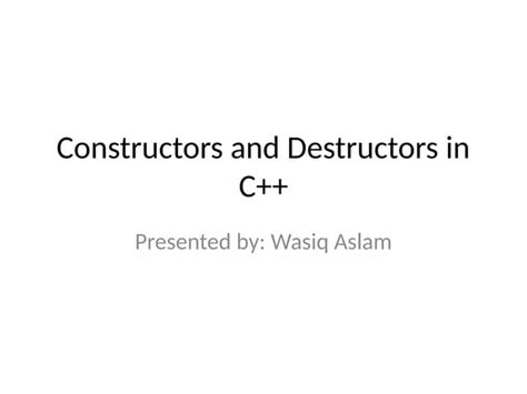 Object Oriented Programming With C Constructorsdestructorspptx