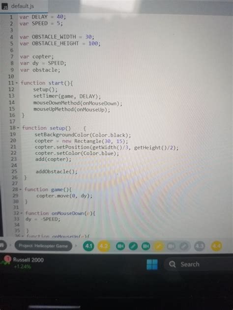 Can Anyone Help Me I Did It But For Some Reason The Obstacle Is Not There Rcodehs