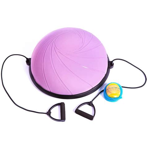 Meia Bola Bosu Com Alças E Bomba Para Encher Cor Rosa Yangfit