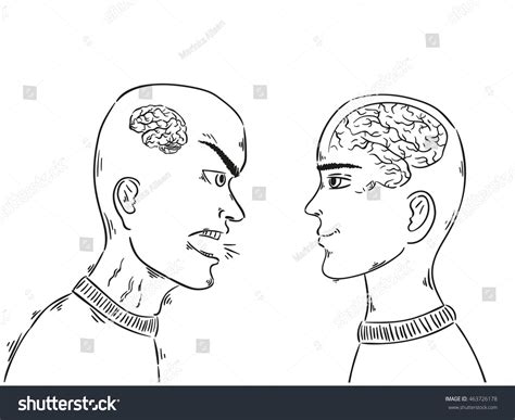 Smart Stupid Calm Aggressive Vector Conflict Stock Vector 463726178
