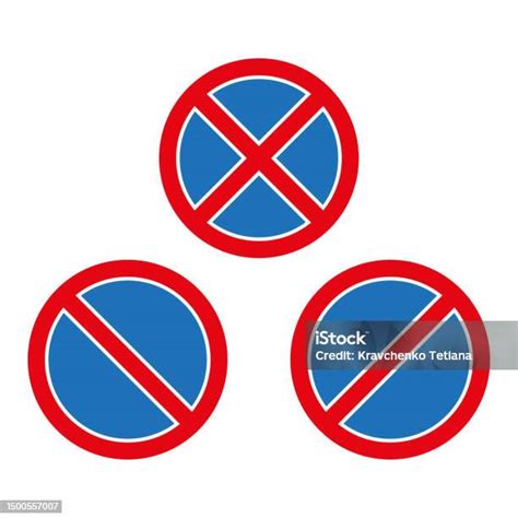 Clearway Sign Parking Forbidden Icon Vector Illustration Stock Image