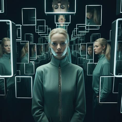 Premium Ai Image Virtual Mirrors Explore Identity And Self Perception