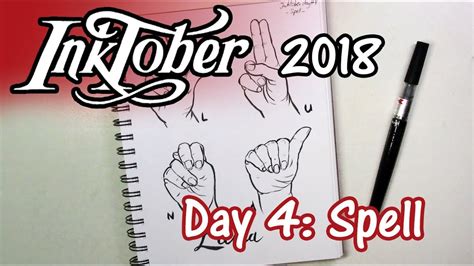 Inktober Day Spell Ink Drawing Demo Youtube