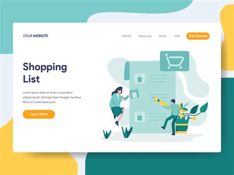Landing Page Template Of Shopping List Illustration Concept Modern Flat Design Concept Of Web