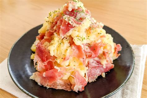 レンチンして混ぜるだけ最高の生ハムチーズマッシュポテト 話題の画像プラス