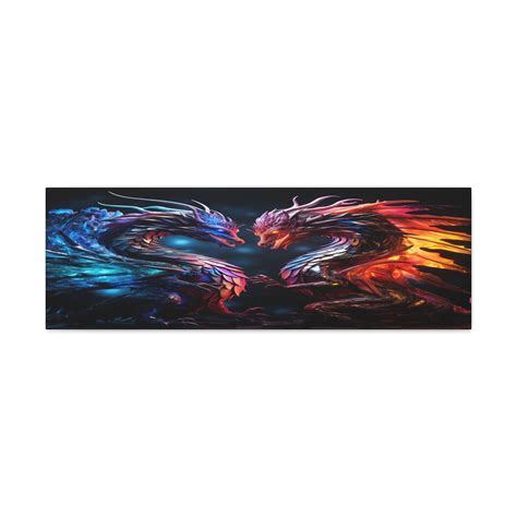 Two Dragons In Love Canvas Two Dragons In Love Wall Decor Two Dragons