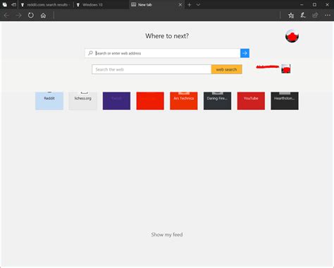 Edge Rendering Bug On New Tab Page Rwindows10
