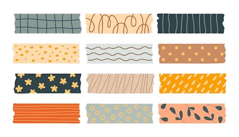 Premium Vector Decorative Patterned Pieces Of Adhesive Tape