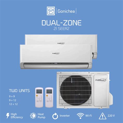 Inverter Ductless Heat Dual Zone Mini Split Air Conditioner