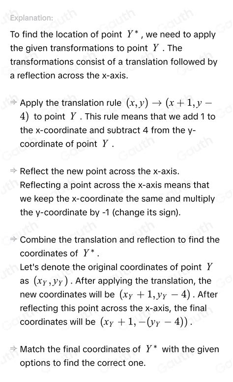 Solved If Triangle Xyz Is Translated Using The Rule Xyto X1y 4