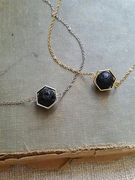 Hexagon Lava Ii Essential Oil Necklace Diffuser Lava Etsy Essential