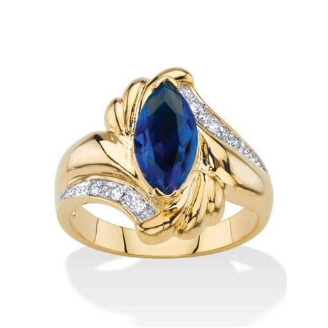Palmbeach Jewelry Marquise Cut Cubic Zirconia Or Sapphire Bypass Swirl