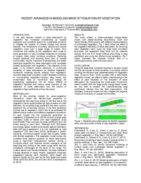 Pdf Recent Advances In Modeling Wave Attenuation By Vegetation