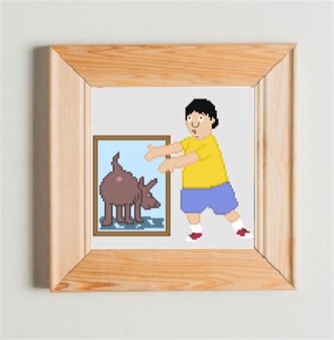 Bobs Burgers Gene Animal Anus Painting Cross Stitch Pattern Etsy