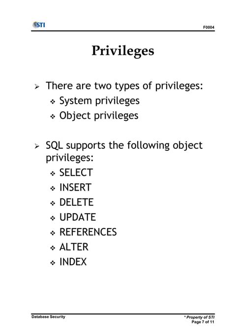 Database Security Slide Handout Pdf Databases Computer Software