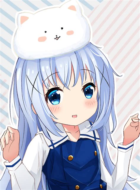 Safebooru 1girl Absurdres Angora Rabbit Animal On Head Blue Eyes Blue