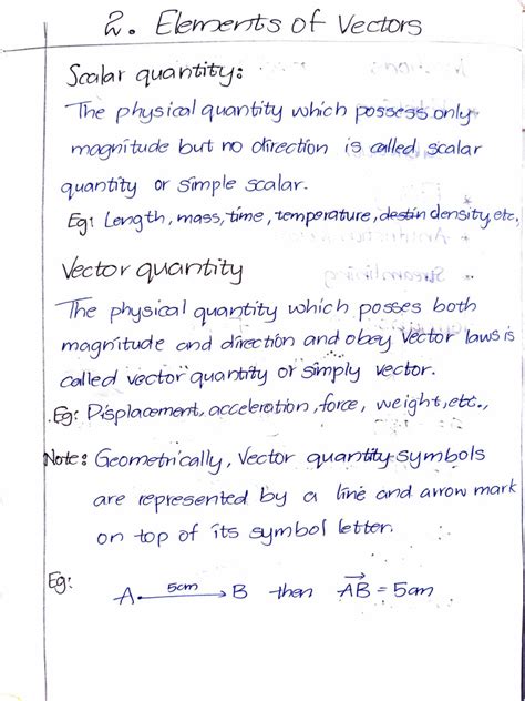 2elements Of Vector Chapter 2 1st Sem Physics Pdf