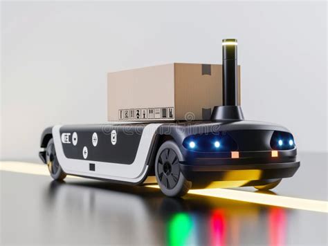 Autonomous Delivery Robot With Package Stock Image Image Of