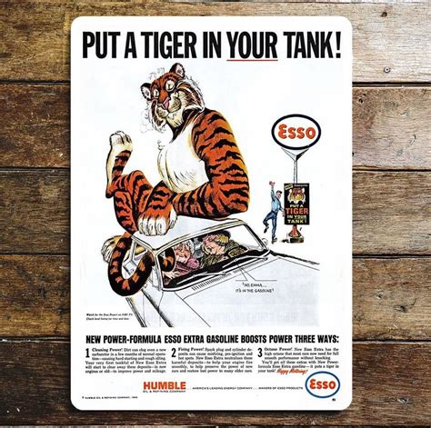 Esso Put A Tiger In Your Tank Metal Advertising Wall Sign