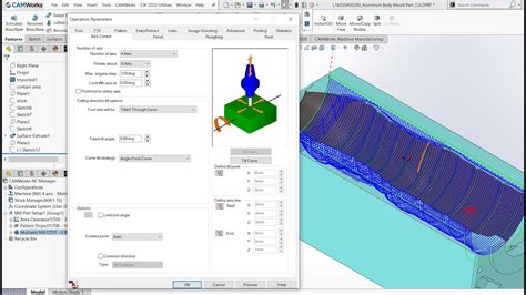 Camworks 4 Axis Tutorial 4 Simultaeous Machining Toolpath Youtube